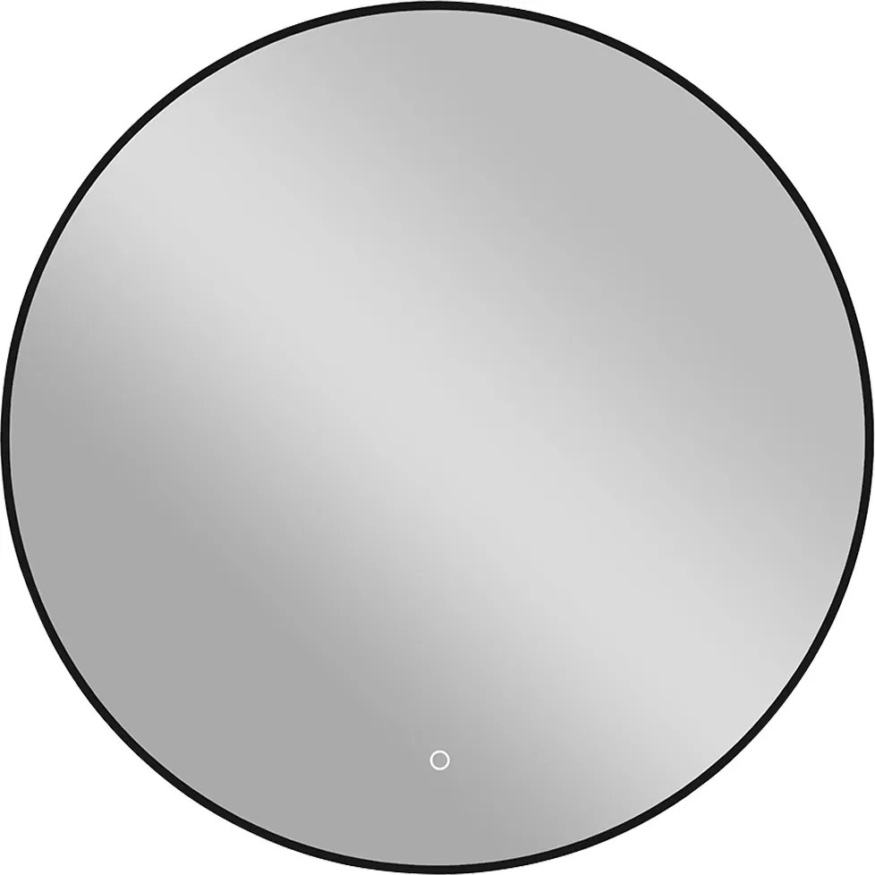 CERANO - Koupelnové LED zrcadlo Velo, kovový rám - černá matná - Ø 60 cm