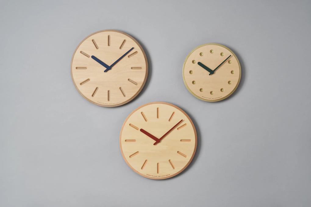 Nástěnné hodiny Paper Wood Line oranžové ručičky 29 cm