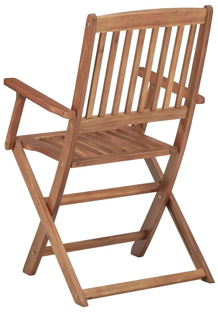 Skládací zahradní židle s poduškami 2 ks masivní akáciové dřevo,  3064590