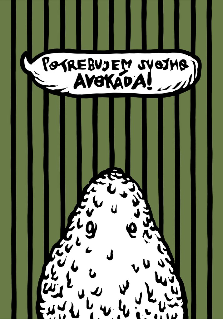 Mária Mérai | Saturejka Mária Mérai | Avokádo Rám: Černý, Velikost: 30 x 20 cm
