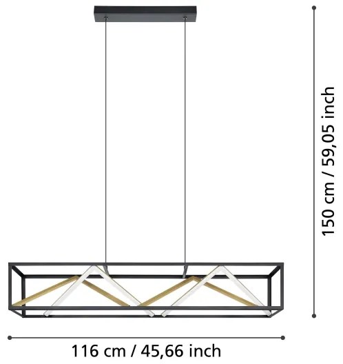 Eglo 390417 - LED Stmívatelný lustr na lanku PENELA LED/46W/230V 2700-6500K + DO