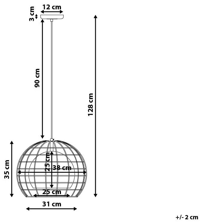 Černá závěsná lampa LIRI Beliani