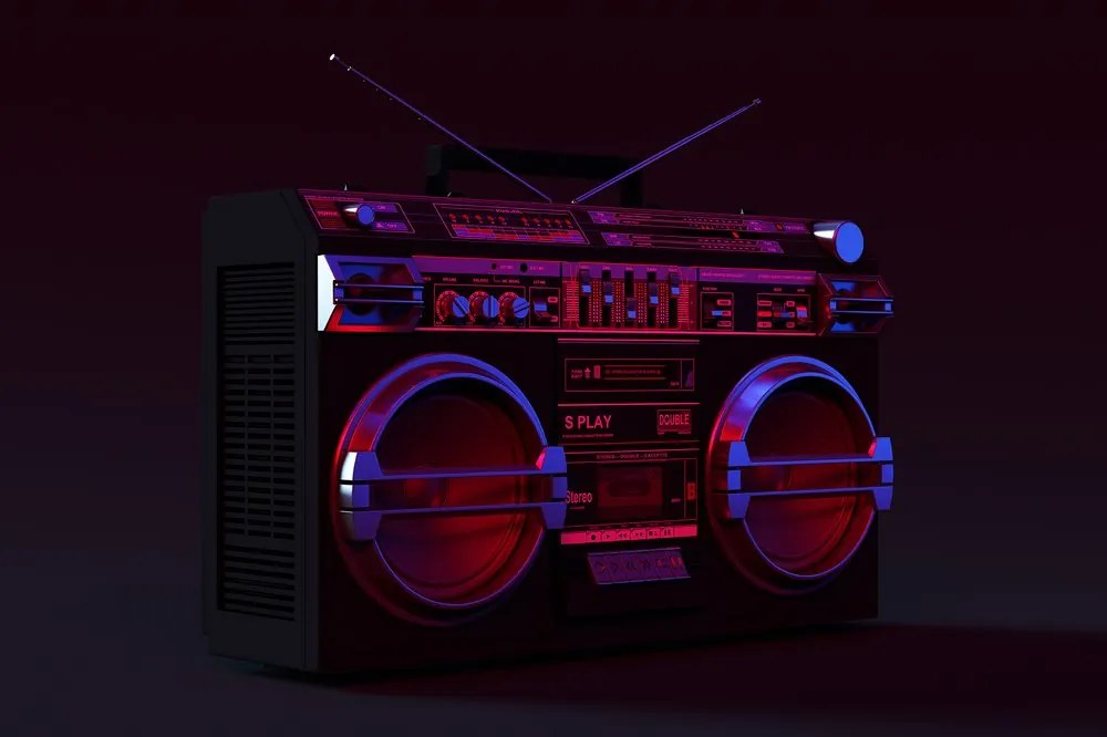 Fototapeta disco rádio z 90. let