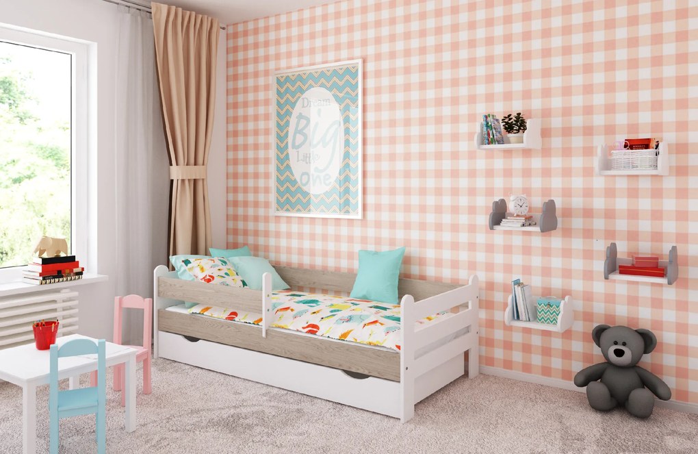 BabyBeds Dětská postel RYSIO Velikost postele: 160x80 cm, Barevné provedení: Bílá, Úložný prostor: Ne, bez úložného prostoru Bílá