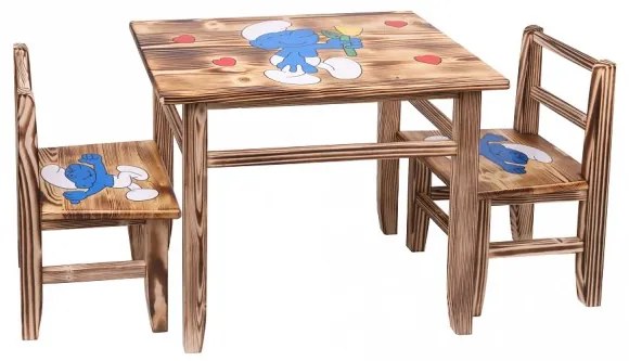 Dětský dřevěný stoleček s židličkami Pohádková postava