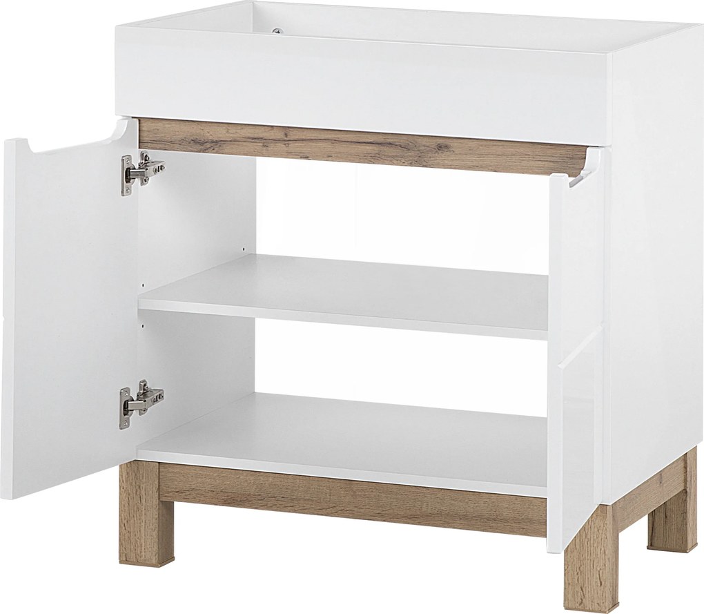 Comad Koupelnová skříňka pod umyvadlo Bali White 80 bílá/dub wotan