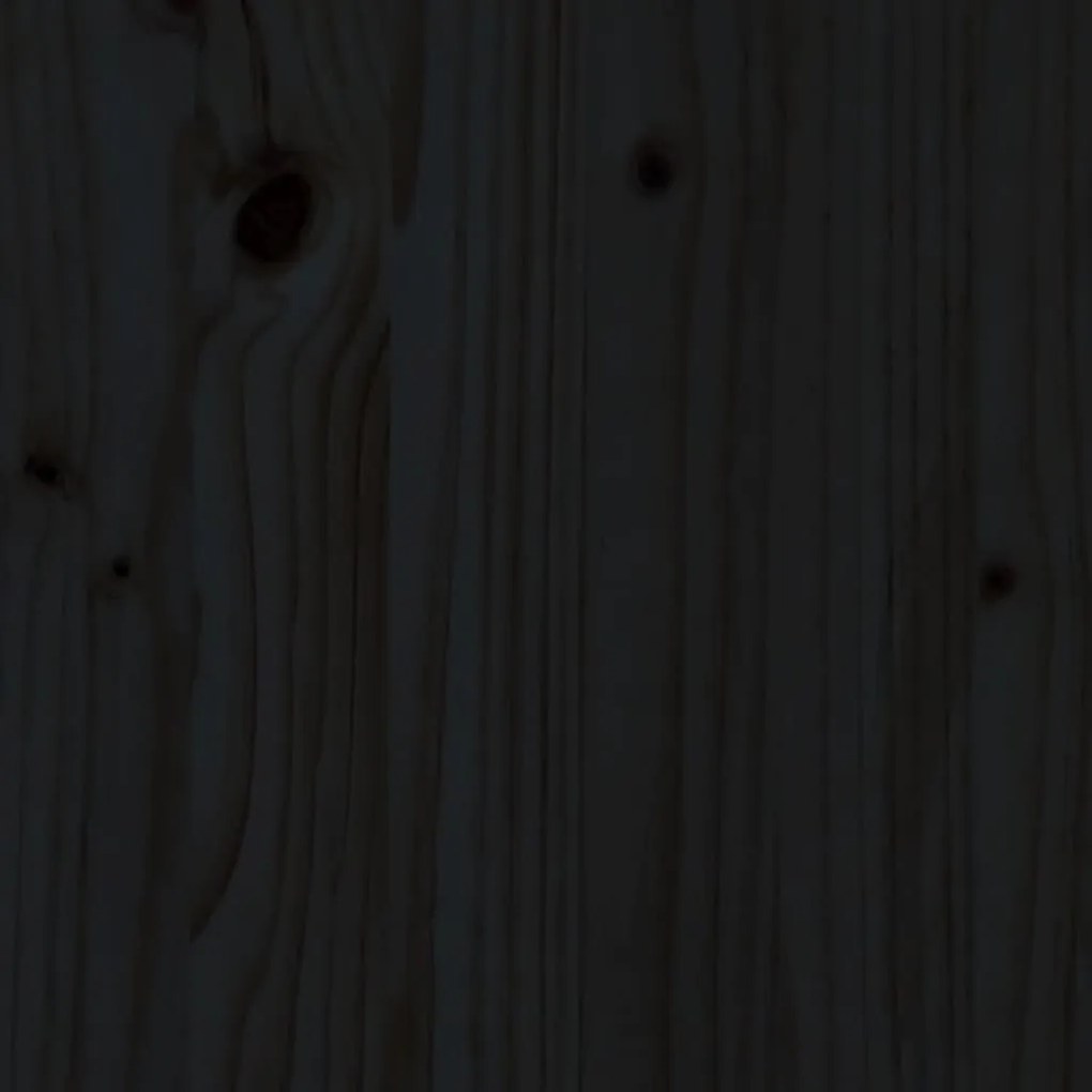 Stolní deska kulatá černá Ø 80 x 3 cm masivní borové dřevo - Default Title