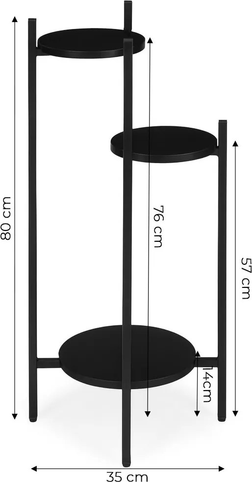 Stojan na květiny CAROL černý