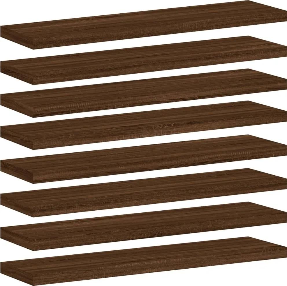 vidaXL Nástěnné police 8 ks hnědý dub 40x10x1,5 cm kompozitní dřevo [838200]