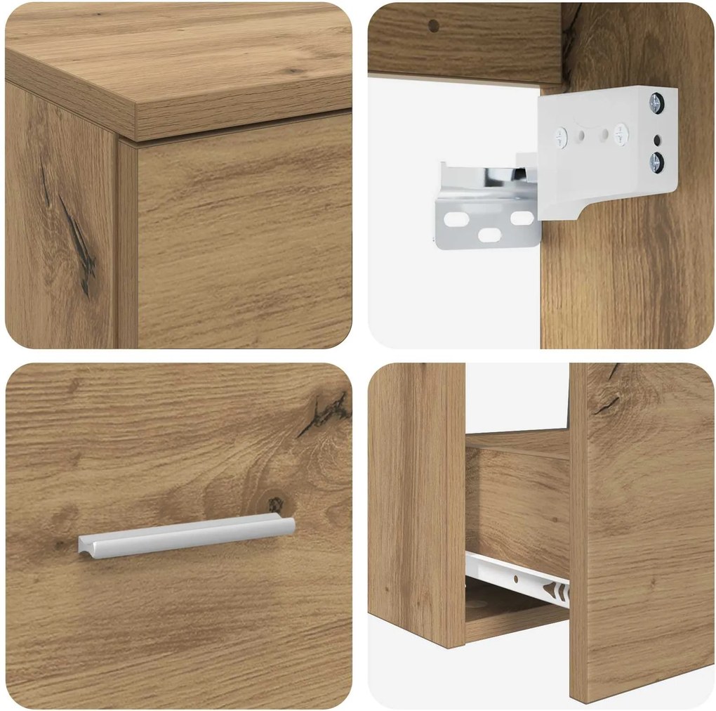 Sada koupelnového nábytku 2 ks Dub artisan Kompozitní dřevo 3403967