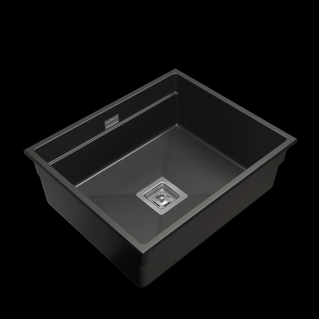 Gamma Decor 6050, 1-komorový granitový dřez 600x500x220 mm, černá, GMA-ZLE000110