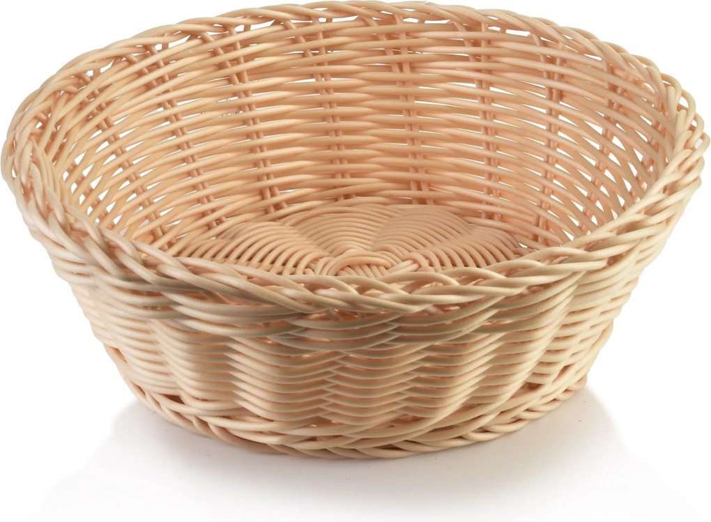 Kulatý košík na pečivo SINO 20x7 cm světle hnědý