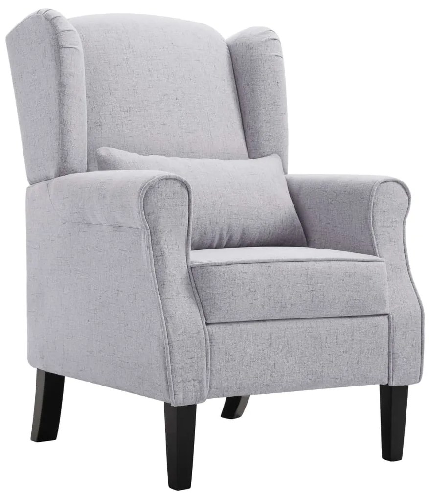 Křeslo světle šedé textil 248615