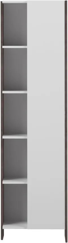 BonamiBílá koupelnová skříňka s šedým korpusem TemaHome Biarrtiz, výška 180 cm