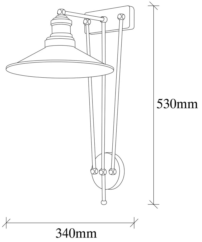 Nástěnná lampa Saglam IV černá/zlatá