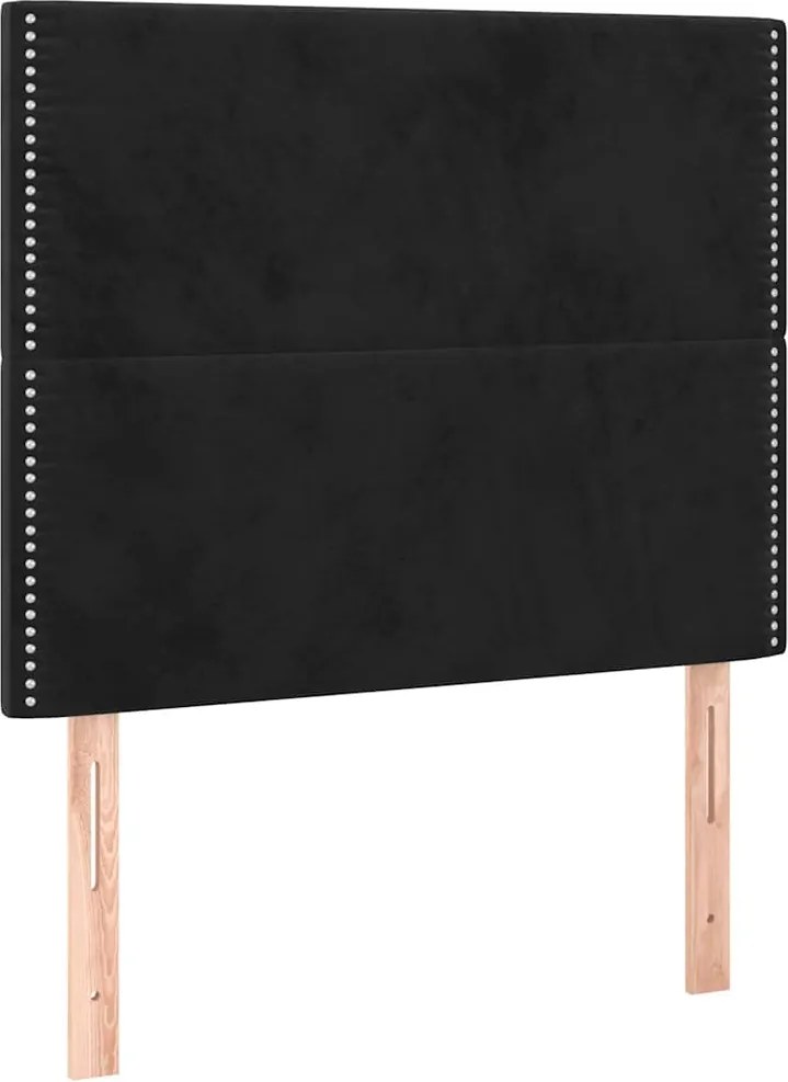 Box spring postel s matrací černá 90x200 cm samet 3129131