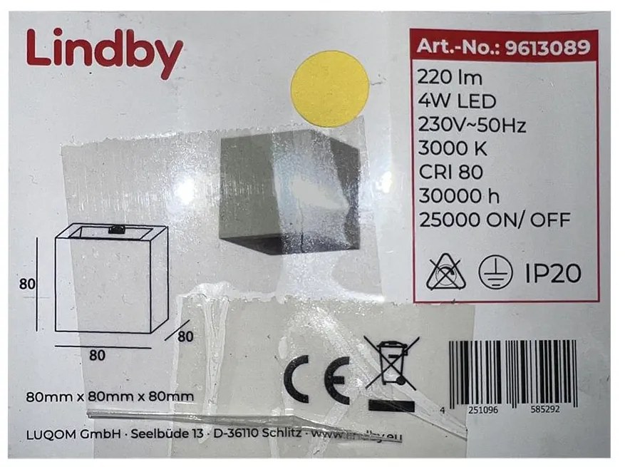 Lindby Lindby - LED Nástěnné svítidlo QUASO LED/4W/230V LW0539