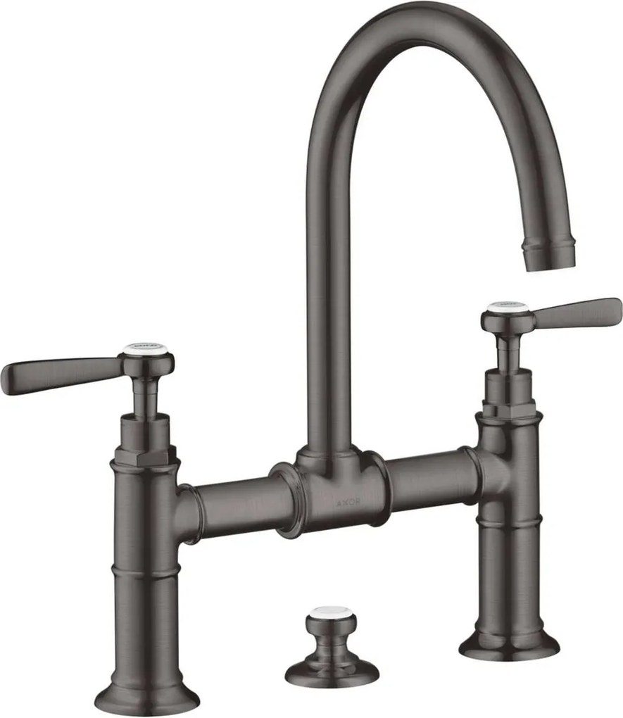 Axor Montreux - Umyvadlová baterie s výpustí, 3-otvorová instalace, EcoSmart, kartáčovaný černý chrom 16511340