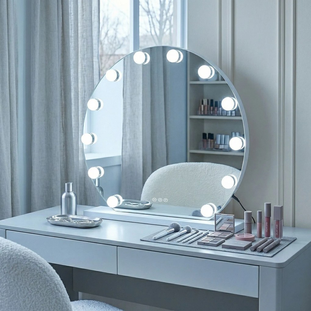 Rea Rea, Zrcadlo LED HOLLYWOOD White 50 cm, HOM-12016