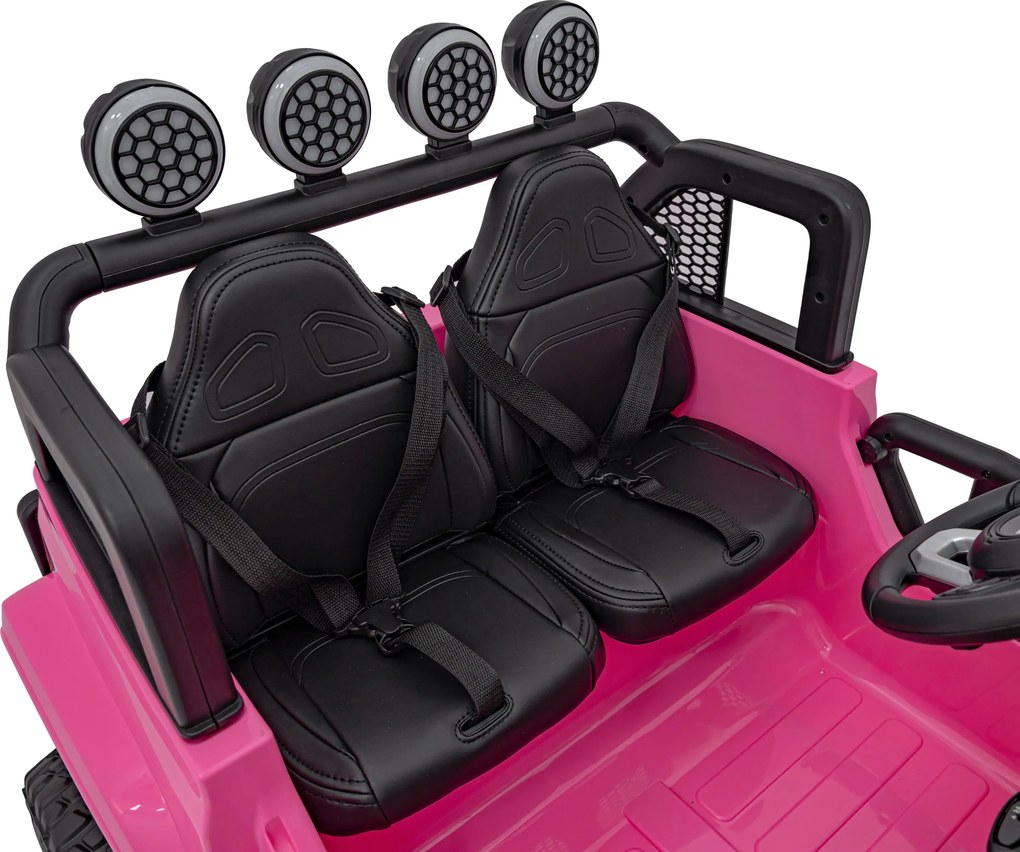 Ramiz Terénní auto OFF-ROAD 3.0 pro děti růžové + dálkové ovládání + pomalý start + pásy + LED a zvuky