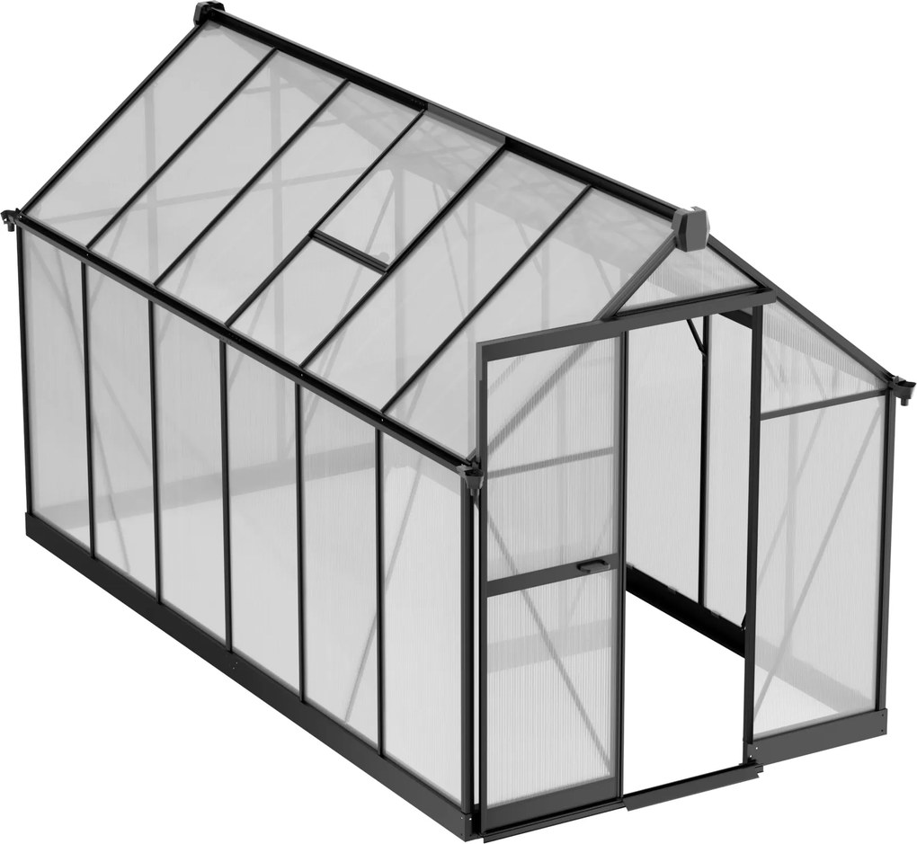 Skleník 210 x 183 x 360 cm, zesílená konstrukce, polykarbonát 6 mm