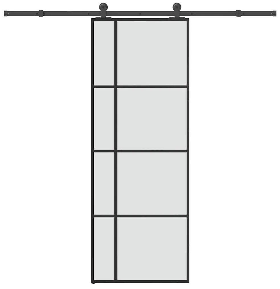 Posuvné dveře s kováním 76x205 cm ESG sklo a hliník 3332912