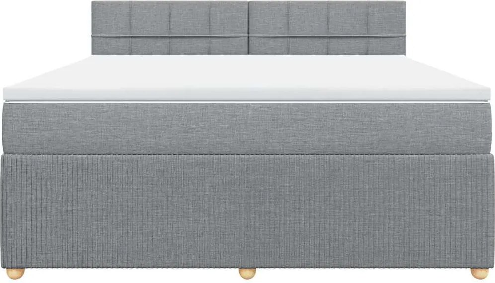 Box spring postel s matrací světle šedá 180 x 200 cm textil 3287535