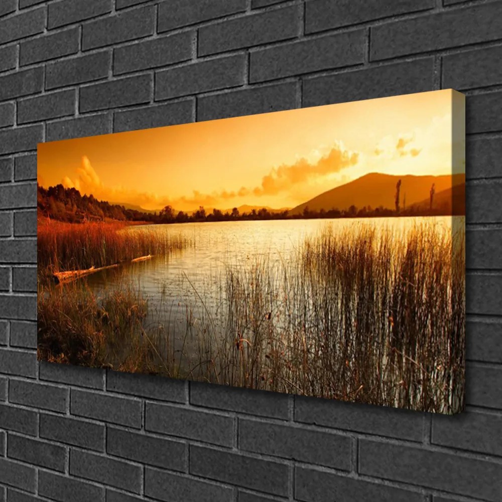 Obraz na plátně Jezero Krajina Západ 120x60 cm