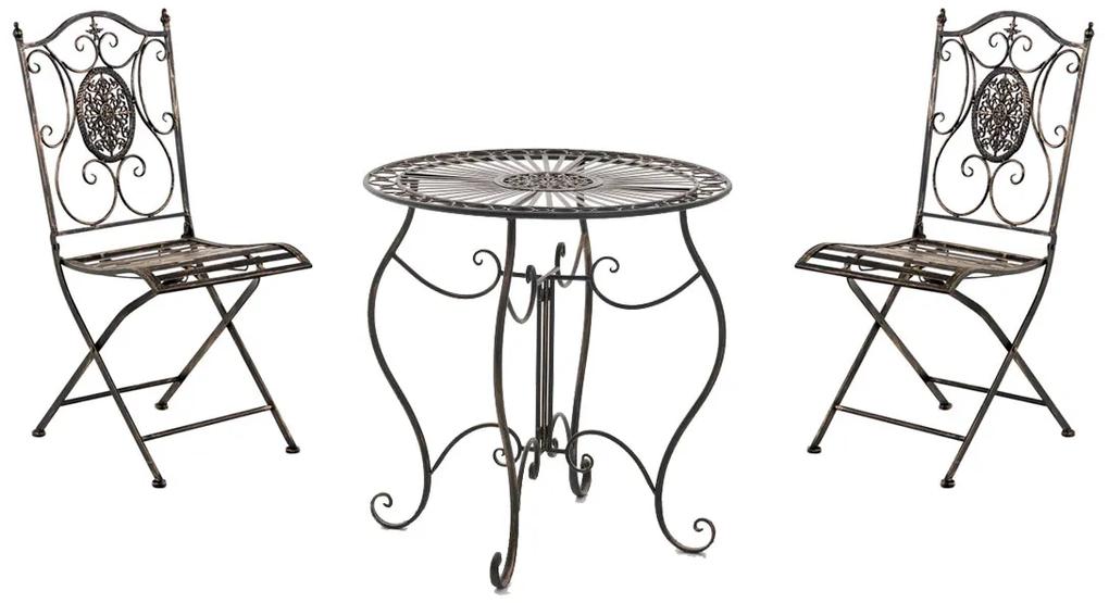 Souprava kovových židlí a stolu Aldeano (SET 2 + 1) - Bronzová