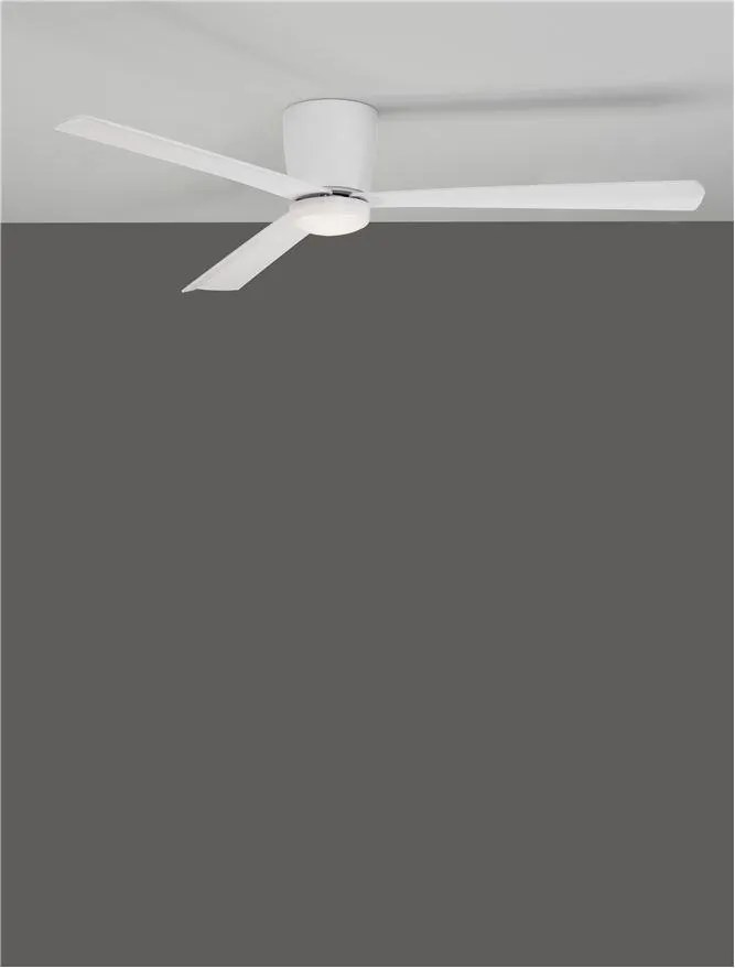 NV 9952325 Stropní ventilátor DELL tělo z hliníku matná bílá 3ABS dřevěné listy - NOVA LUCE
