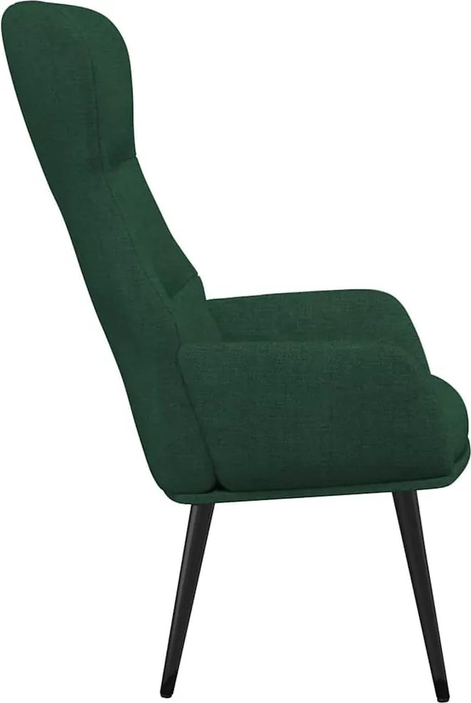 Relaxační křeslo se stoličkou tmavě zelené textil 3097434