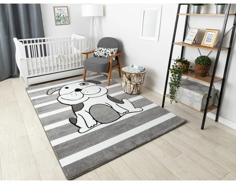 Dywany Łuszczów Dětský kusový koberec Petit Puppy grey - 120x170 cm