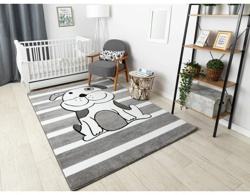 Dywany Łuszczów, Dětský kusový koberec Petit Puppy grey, 200x290, šedá, dětský pokoj