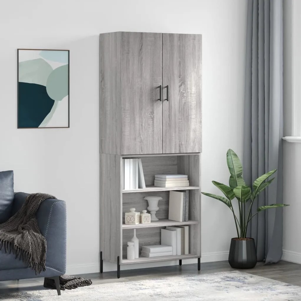 vidaXL Skříň highboard 69,5 x 34 x 180 cm kompozitní dřevo [3196079] Barva: Betonová šedá