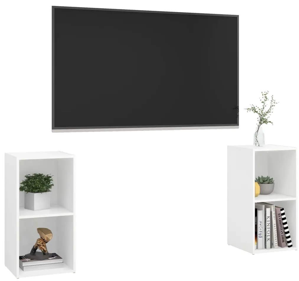 vidaXL Marketos TV skříňky 2 ks bílé 72 x 35 x 36,5 cm kompozitní dřevo