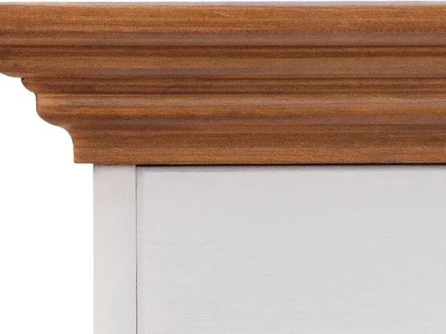 Bílý nábytek TV stolek Belluno Elegante, velký, dekor bílá | zlatý dub, masiv, borovice