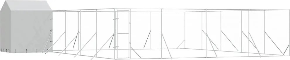 Venkovní psí kotec se střechou stříbrný 10 x 10 x 2,5 m ocel 3190481