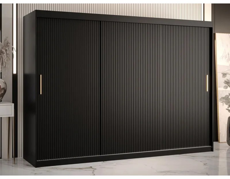 Třídveřová skříň Towiro Slim 1 250, Barva: černá