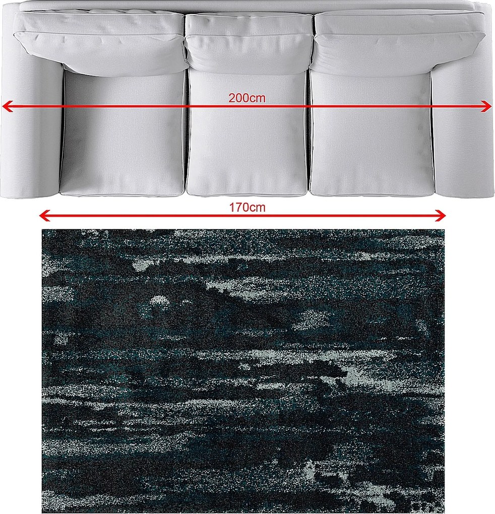 Koberec Softness near black/peacock blue 120x160cm