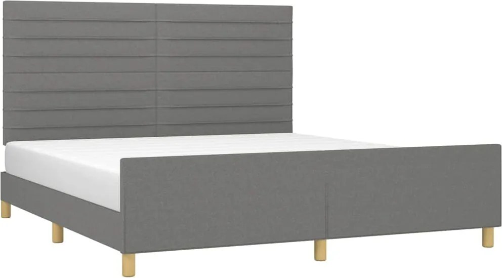 Rám postele bez matrace tmavě šedý 160 x 200 cm textil 3125147