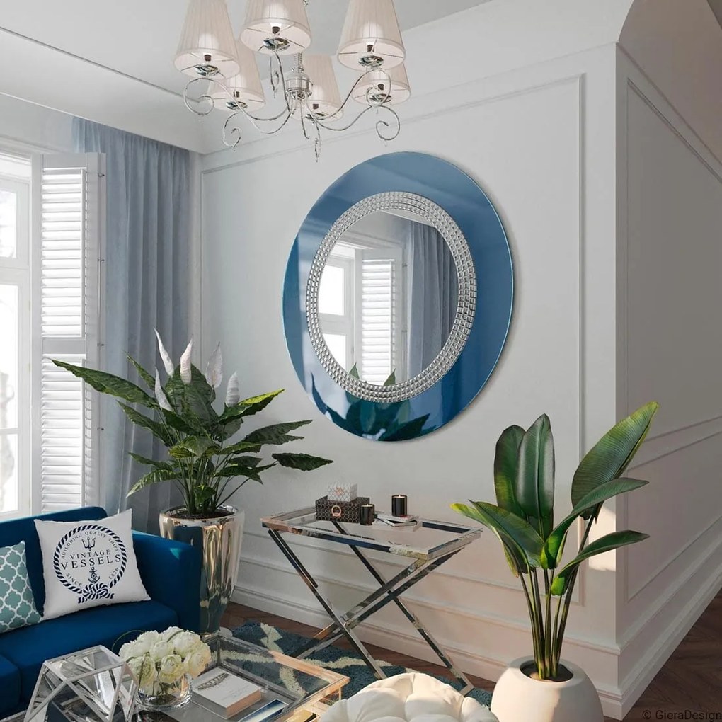 Zrcadlo Elegance Blue Rozměr: Ø 100 cm