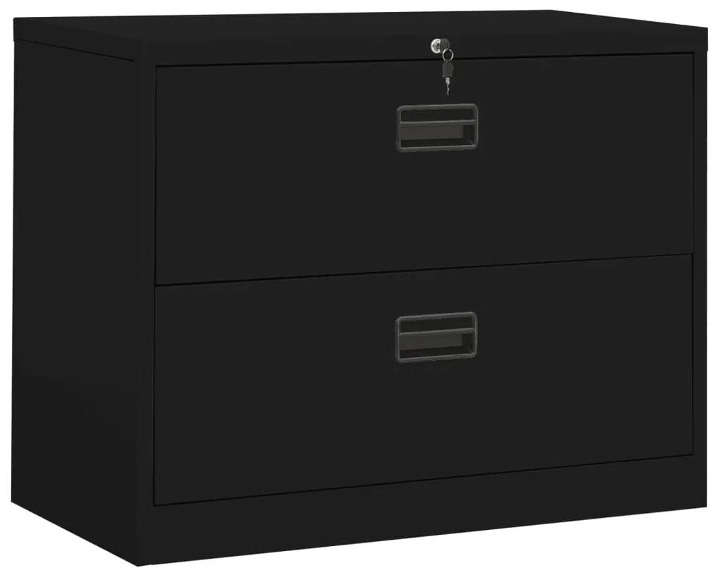 Kancelářská skříň černá 90 x 46 x 72,5 cm ocel,  336288