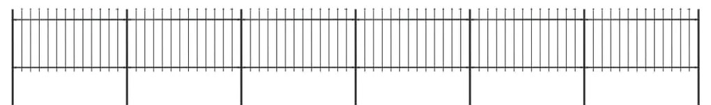 vidaXL Marketos Zahradní plot s kopím nahoře ocelový 1070 x 100 cm černý