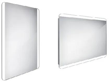 Nimco Zrcadla - Koupelnové podsvícené LED zrcadlo 500 x 700 mm, zaoblené, aluminium ZP 17001