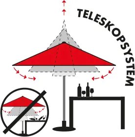 Doppler ALU EXPERT Teleskop zahradní slunečník 400 cm antracit