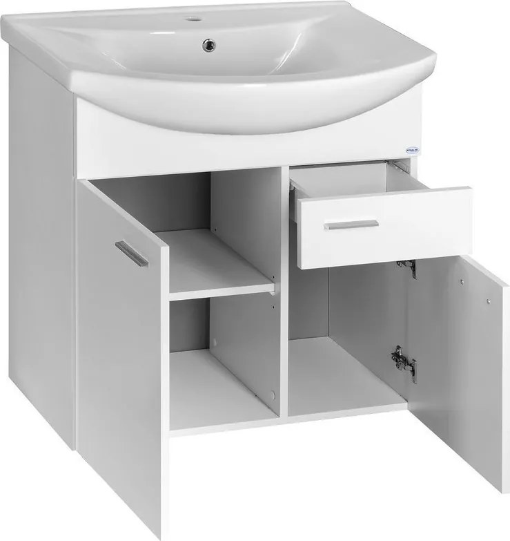Aqualine Aqualine, ZOJA umyvadlová skříňka 71,5x74x34cm, bílá, 51075A