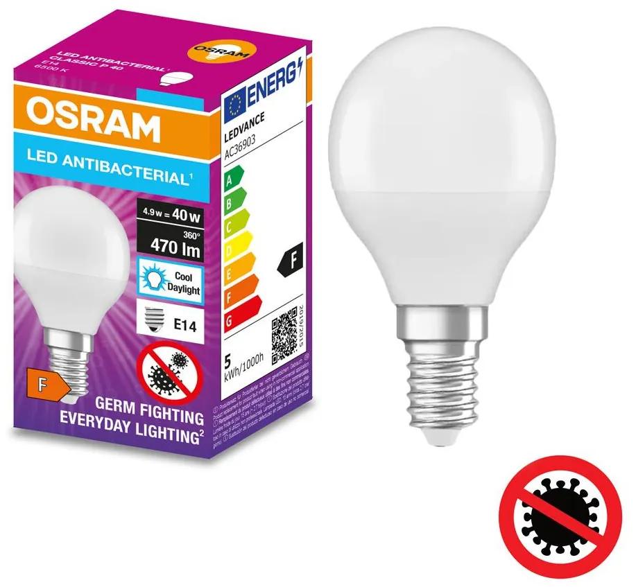 Osram | LED Antibakteriální žárovka P40 E14/4,9W/230V 6500K - Osram | P22709