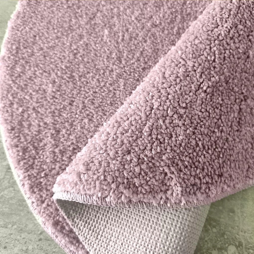 DY Kulatý růžový huňatý koberec Kamel Rozměr: 60 cm