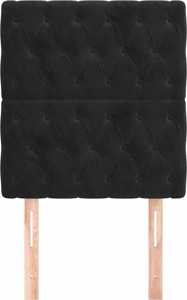 Čelo postele černé 80x7x118/128 cm sametové 3116700