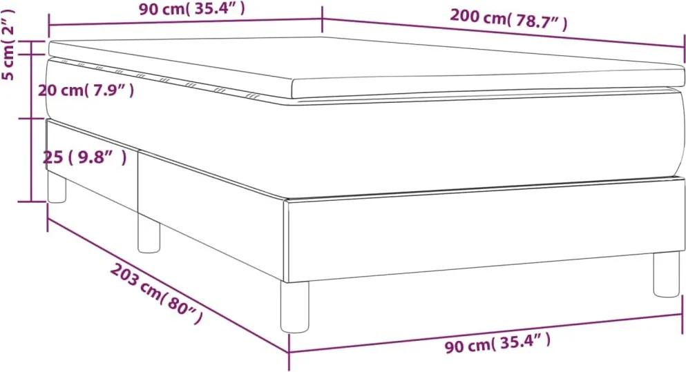 vidaXL Box spring postel s matrací 90x200 cm textil [3144050] Barva: taupe